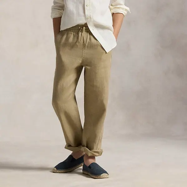 Ralph Lauren Linen Drawstring Pant - Surrey Tan