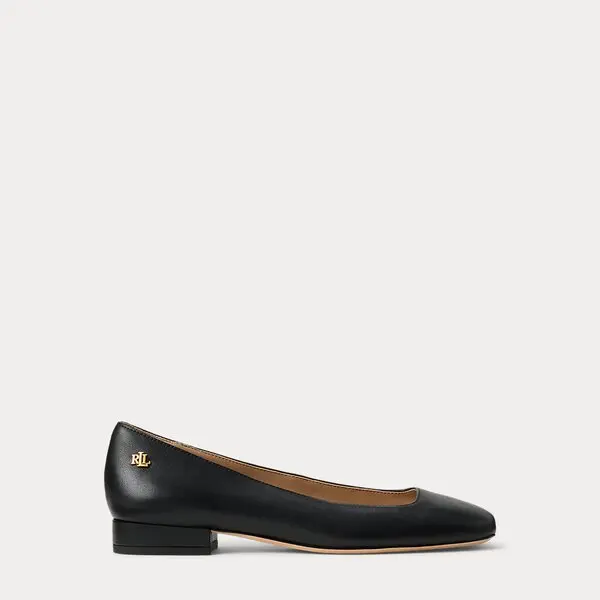 Ralph Lauren Emellie Nappa Leather Ballet Flat - Black