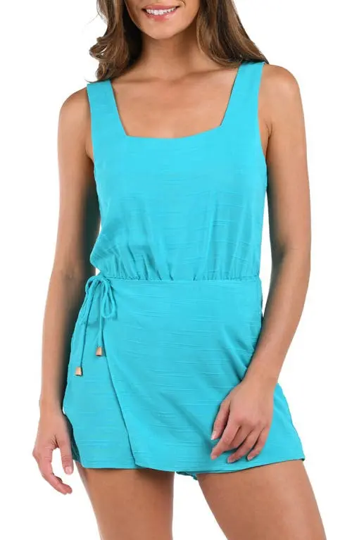 La Blanca Sea Cove Cover-up Skort Romper - Teal