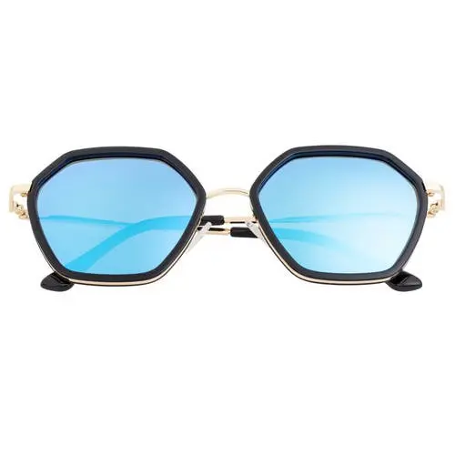 BERTHA WATCHES Ariana Polarized Octagon Sunglasses - Black/blue