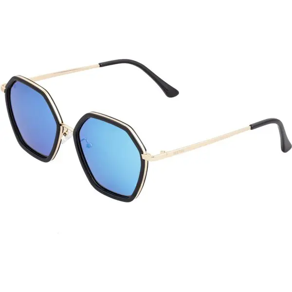 BERTHA WATCHES Ariana Polarized Octagon Sunglasses - Black/blue