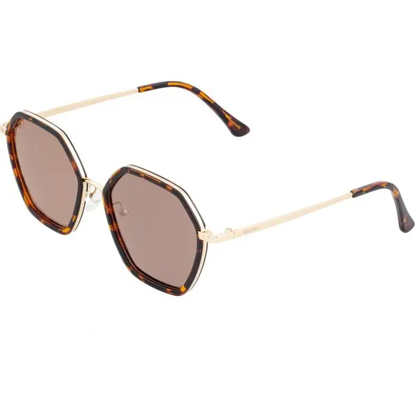 BERTHA WATCHES Ariana Polarized Octagon Sunglasses - Tortoise/brown