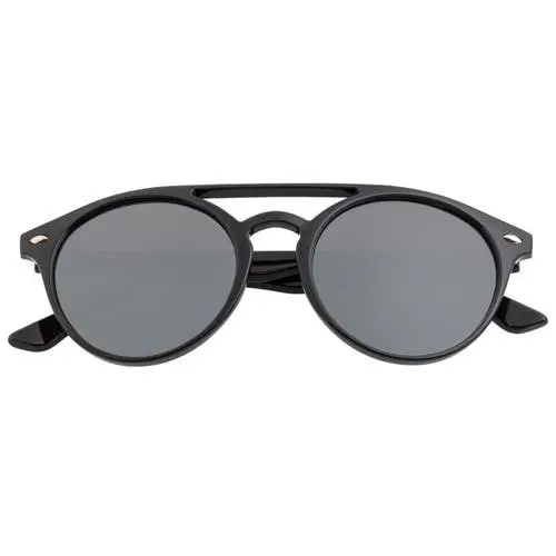 SIMPLIFY Finley Round Frame Polarized Sunglasses - Black/black