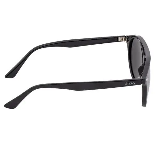 SIMPLIFY Finley Round Frame Polarized Sunglasses - Black/black