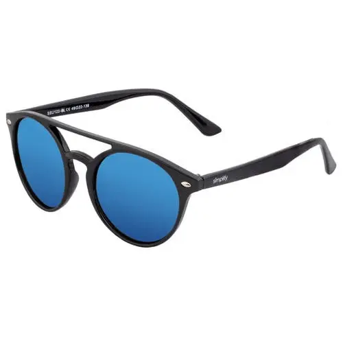 SIMPLIFY Finley Round Frame Polarized Sunglasses - Black/blue