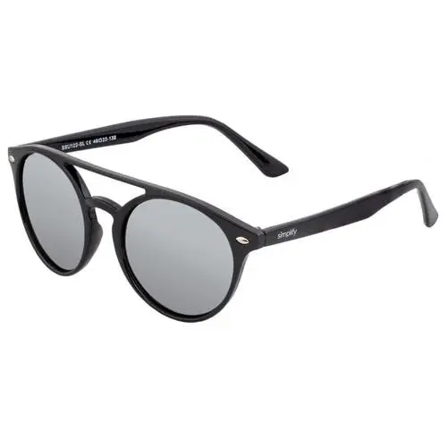 SIMPLIFY Finley Round Frame Polarized Sunglasses - Black/silver