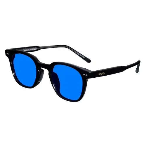 SIMPLIFY Alexander Polarized Sunglasses - Black/blue