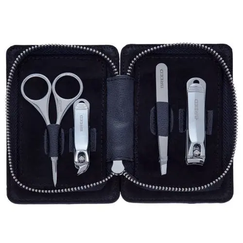 BREED Sabre 4 Piece Surgical Steel Groom Kit - Black