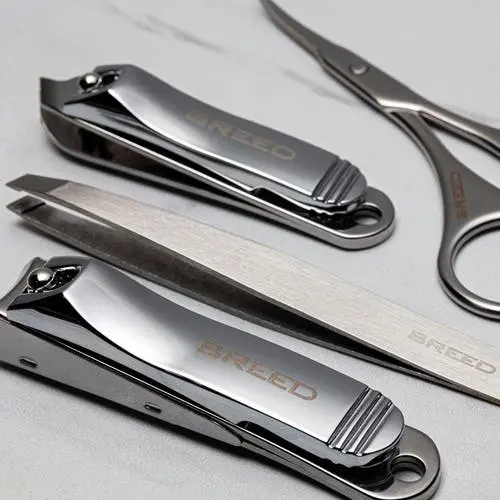 BREED Sabre 4 Piece Surgical Steel Groom Kit - Black