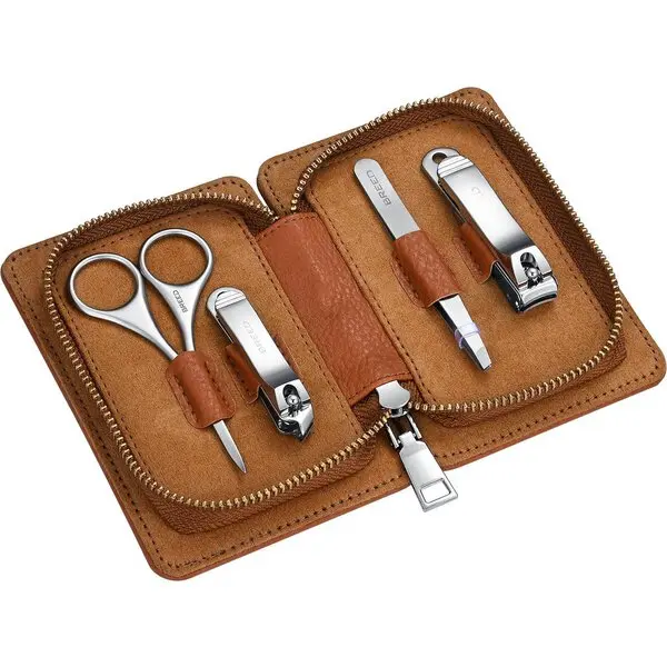 BREED Sabre 4 Piece Surgical Steel Groom Kit - Camel