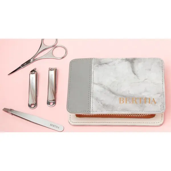 BERTHA WATCHES Avery 4 Piece Surgical Steel Groom Kit - Grey