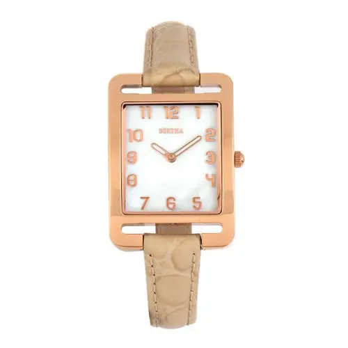 BERTHA WATCHES Marisol Swiss Mop Leather-band Watch - Cream