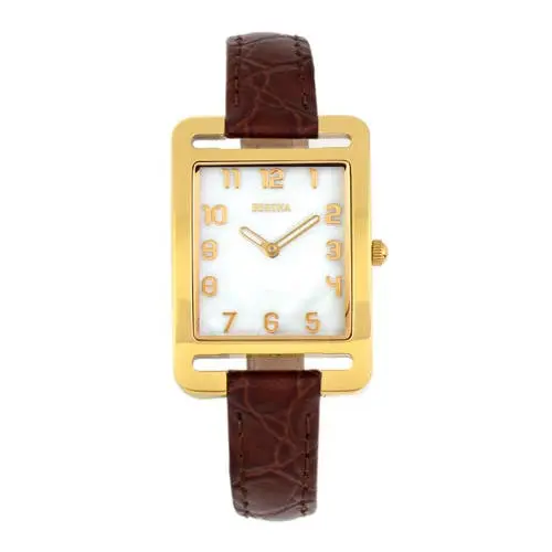 BERTHA WATCHES Marisol Swiss Mop Leather-band Watch - Dark Brown