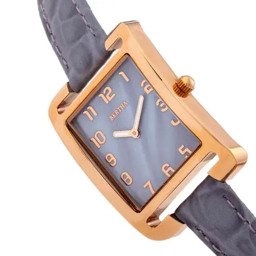BERTHA WATCHES Marisol Swiss Mop Leather-band Watch - Lavender