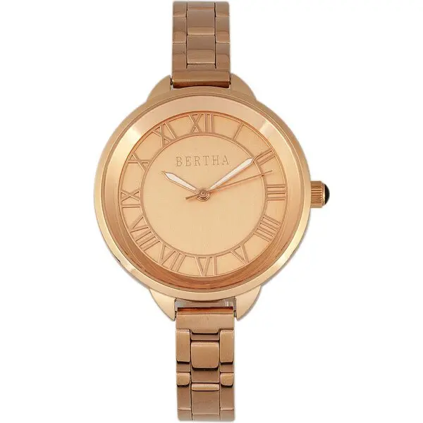 BERTHA WATCHES Madison Sunray Dial Bracelet Watch - Rose Gold