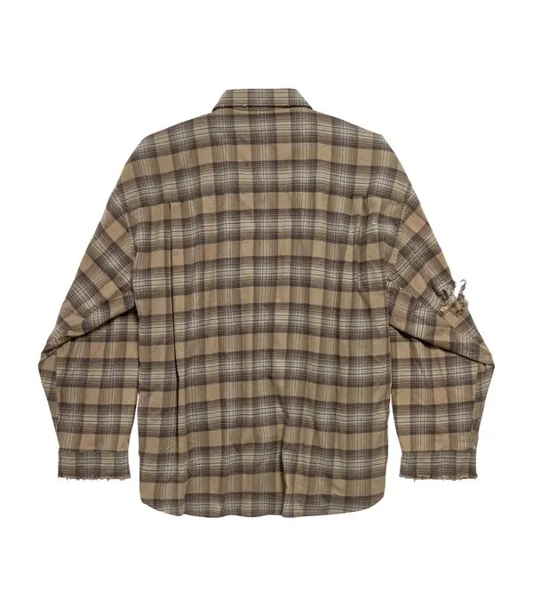 Balenciaga Distressed Check Layered Shirt