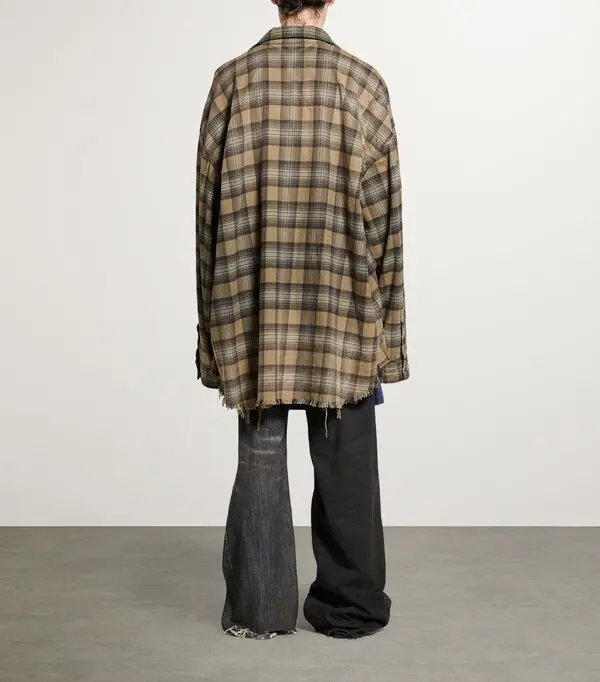 Balenciaga Distressed Check Layered Shirt