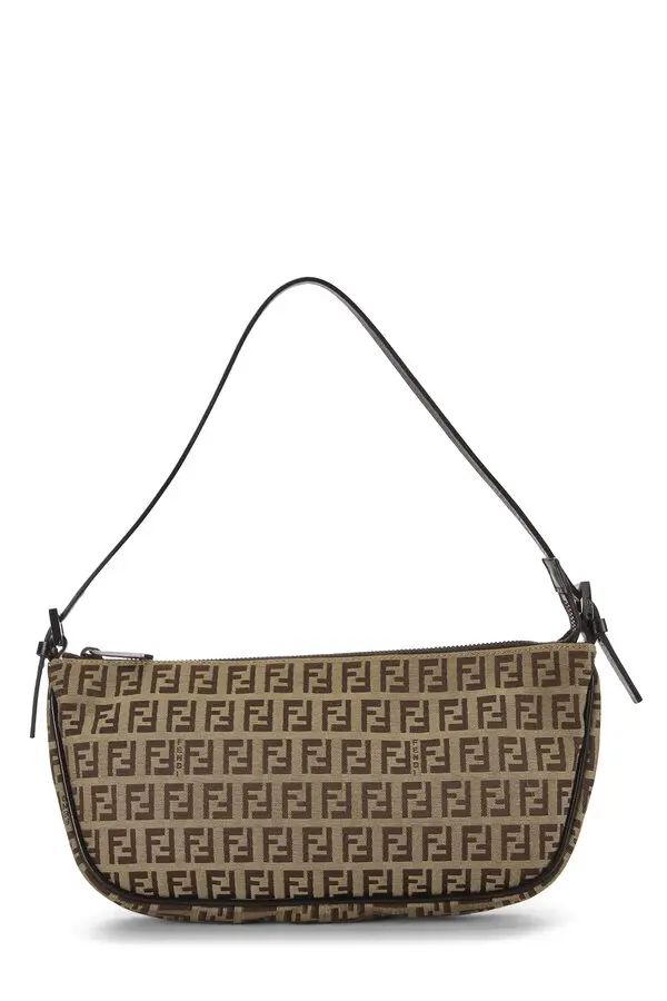 Fendi Zucchino Canvas Monogram Pochette - Brown