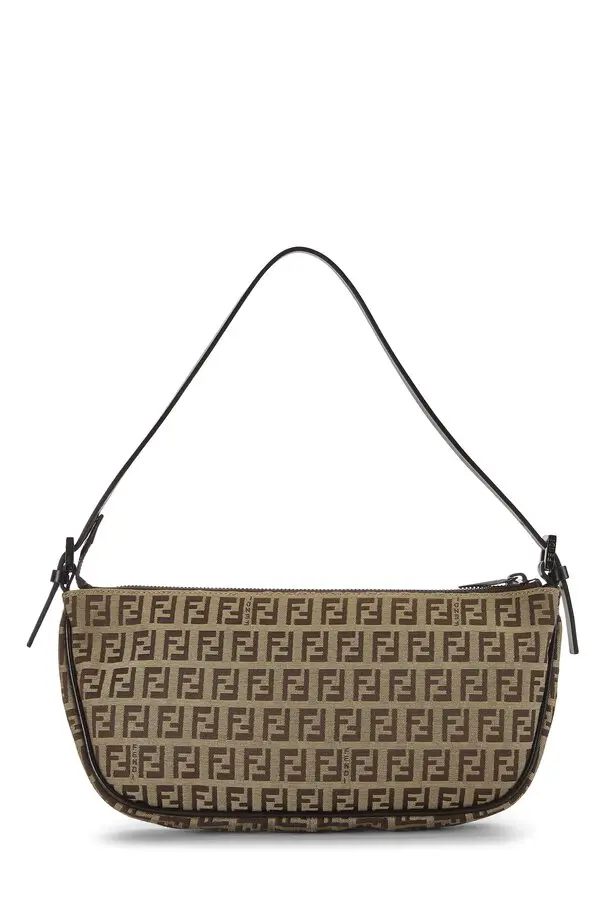 Fendi Zucchino Canvas Monogram Pochette - Brown