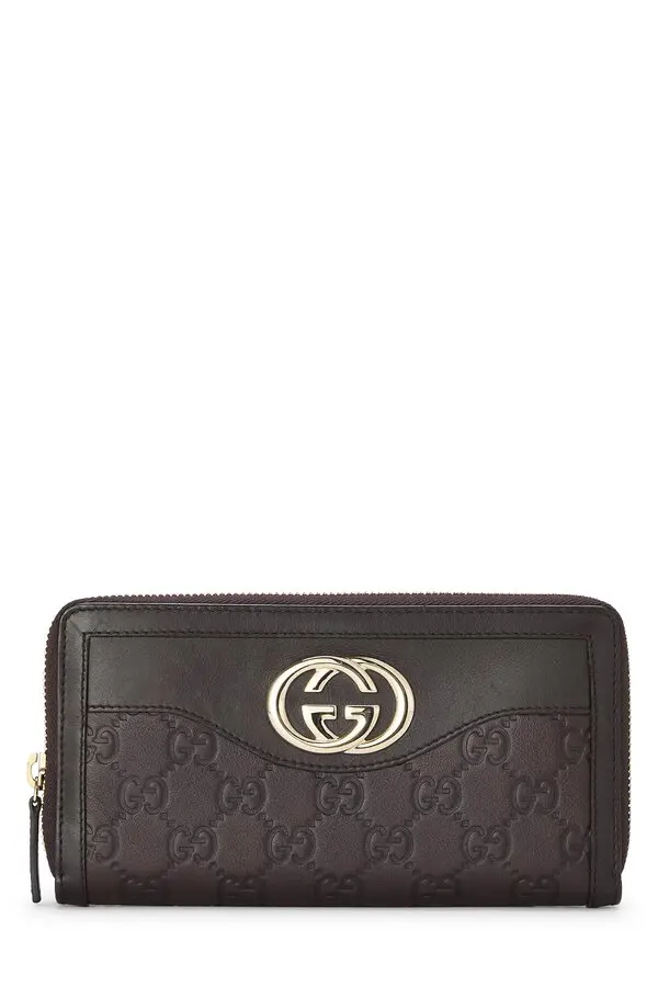 Gucci Ssima Britt Zip Around Wallet - Brown
