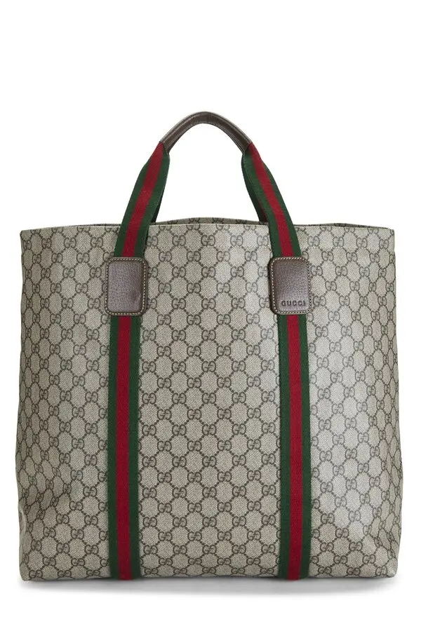 Gucci Gg Supreme Canvas Tote - Brown