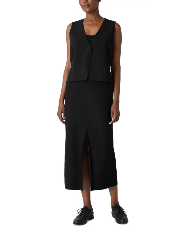 Eileen Fisher Silk Crepe Maxi Straight Skirt
