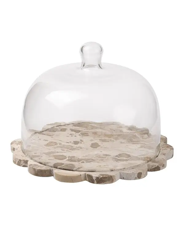 GAURI KOHLI Viola Serving Board With Cloche - Beige