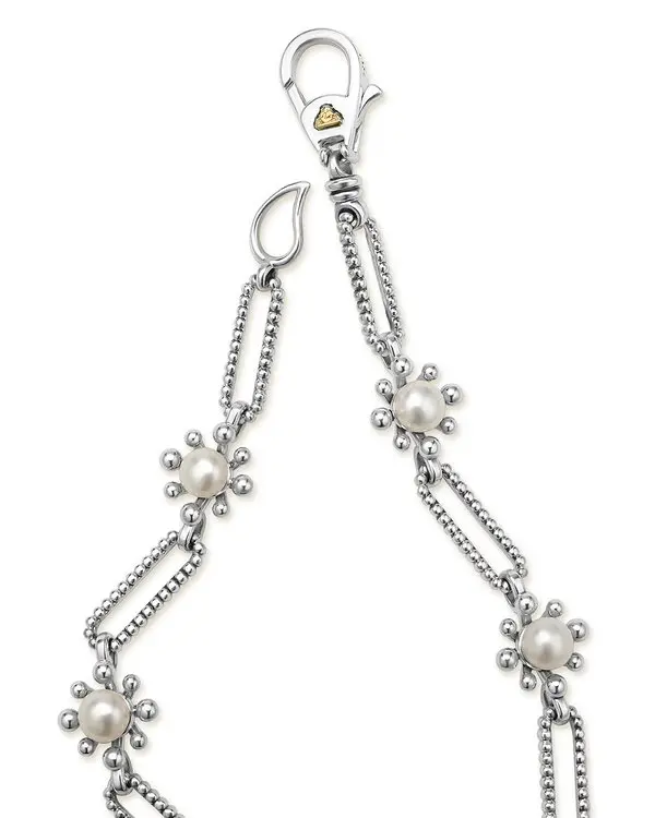 Lagos Sterling Luna Pearl Link Bracelet