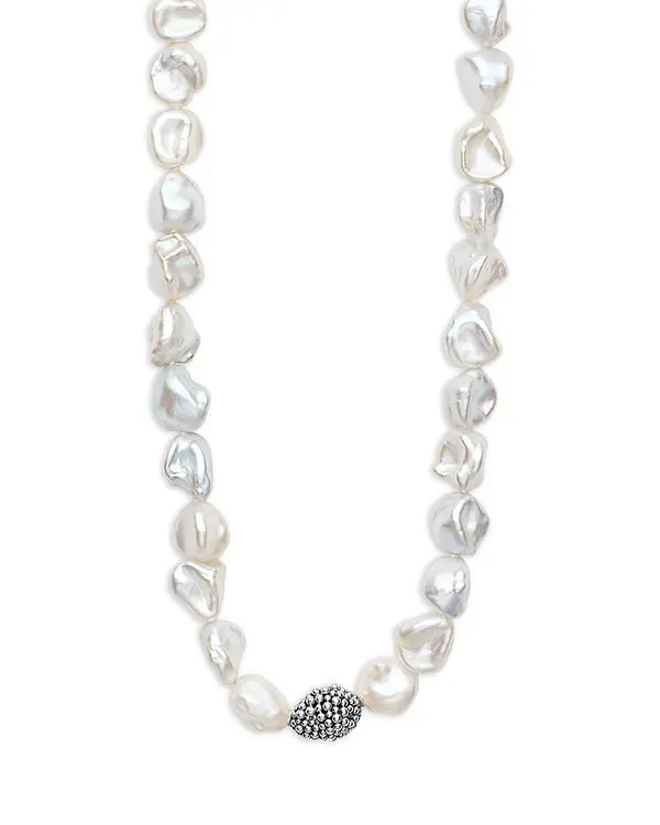 Lagos Sterling Silver Pearl Necklace - White/silver