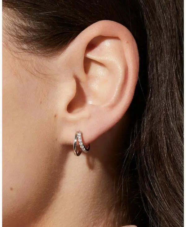 ANA LUISA Toda Double Hoop Earrings - Silver