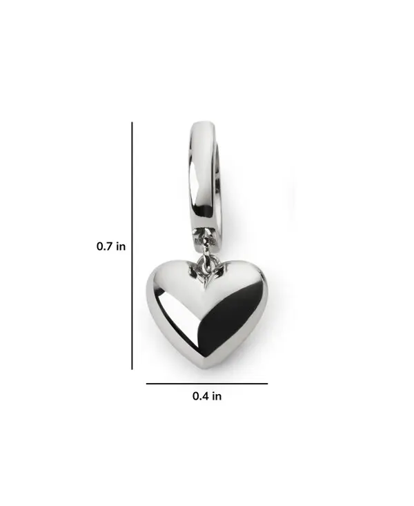 ANA LUISA Jessica Puffed Heart Hoop Earrings - Silver