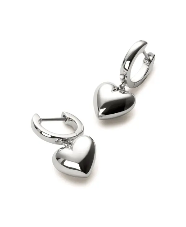 ANA LUISA Jessica Puffed Heart Hoop Earrings - Silver