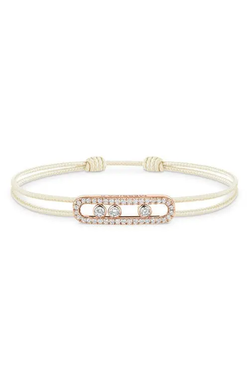 Messika Care Pavé Diamond Cord Bracelet - Pink Gold