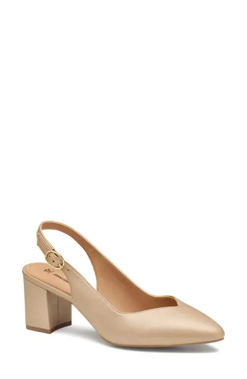 Johnston & Murphy Vicki Slingback Pump - Sand Pearlized Glove Leather