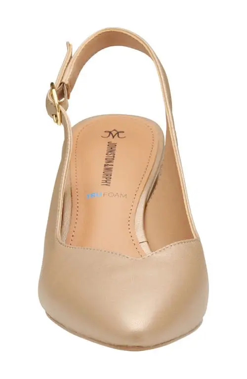 Johnston & Murphy Vicki Slingback Pump - Sand Pearlized Glove Leather