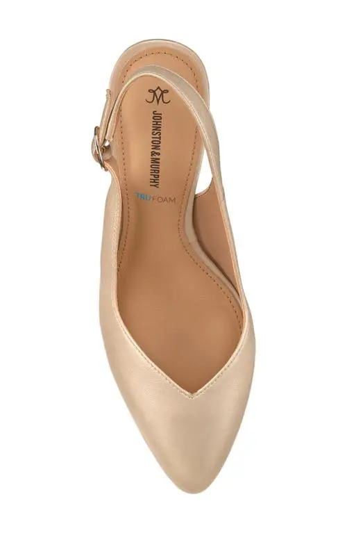 Johnston & Murphy Vicki Slingback Pump - Sand Pearlized Glove Leather