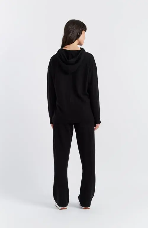 Chinti & Parker Wool Cashmere Blend Relaxed Fit Hoodie - Black
