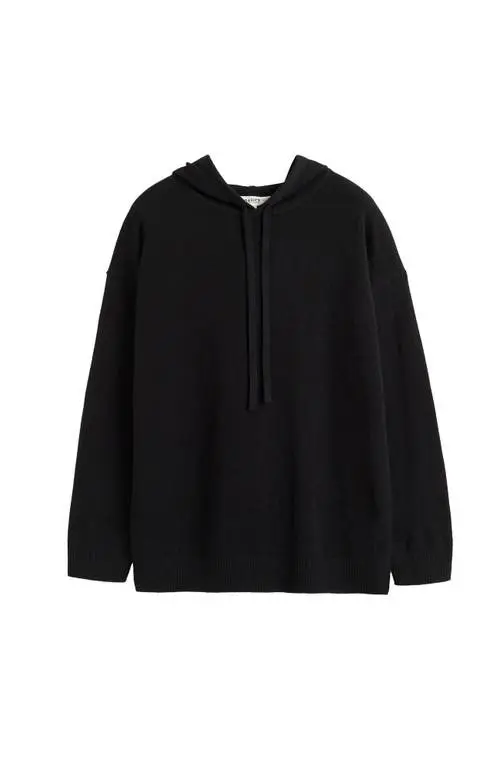 Chinti & Parker Wool Cashmere Blend Relaxed Fit Hoodie - Black