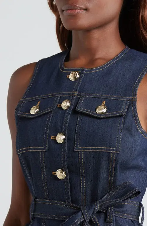 Cinq À Sept Renee Belted Denim Vest - Indigo