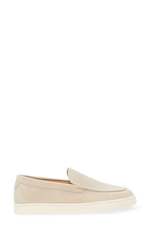 Brunello Cucinelli Chevron Embossed Suede Loafer - Beige