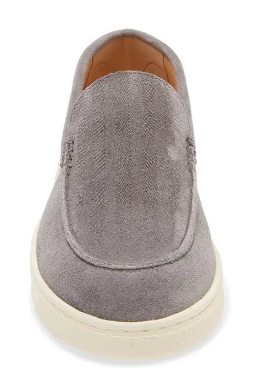 Brunello Cucinelli Chevron Embossed Suede Loafer - Grey