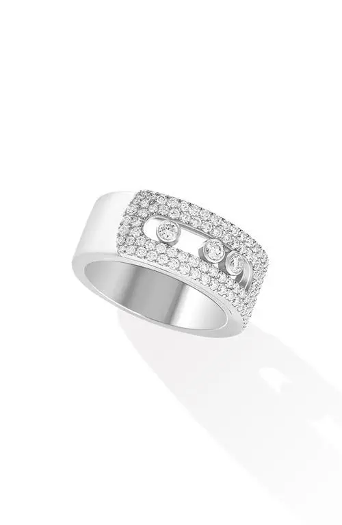 Messika Move Noa Pavé Diamond Band Ring - White Gold