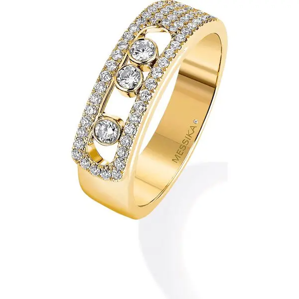 Messika Move Noa Pavé Diamond Band Ring - Yellow Gold