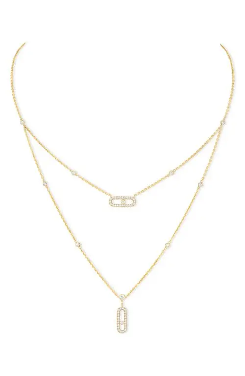 Messika Move Uno Pavé Diamond Pendant Necklace - Yellow Gold