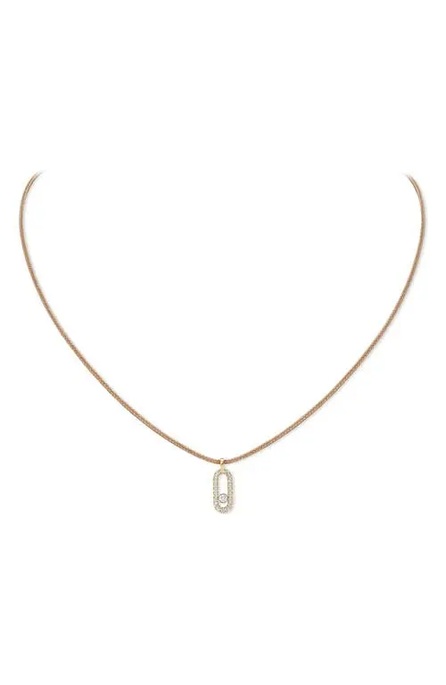 Messika Care Diamond Pavé Pendant Cord Necklace - Yellow Gold