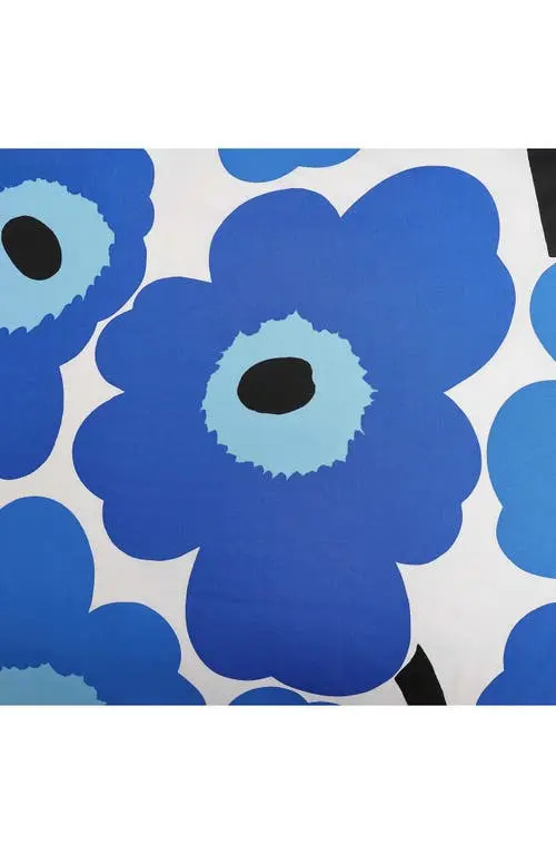 Marimekko Unikko Organic Cotton Percale Duvet Cover & Sham Set - Open Bright Blue