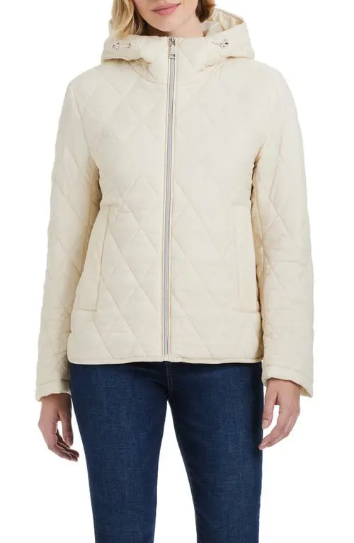 Vince Camuto Water-resistant Hooded Quilted Jacket - Bone