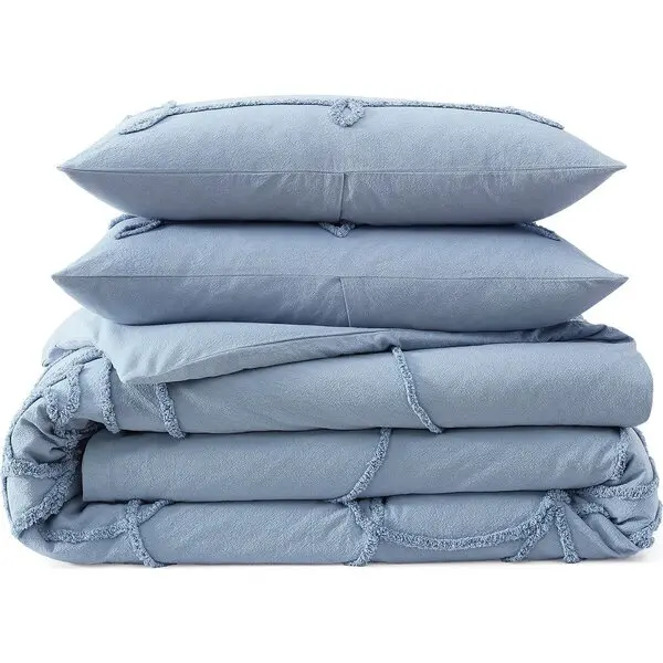 PERI HOME Retro Scroll Duvet Cover & Shams Set - Blue
