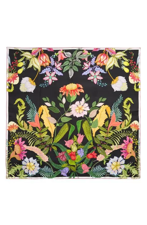 Echo Oasis Silk Square Scarf - Black