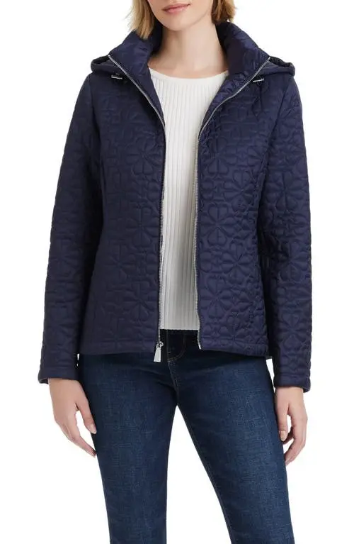 Kate Spade New York Spade Floral Quilted Jacket - Planetary Navy